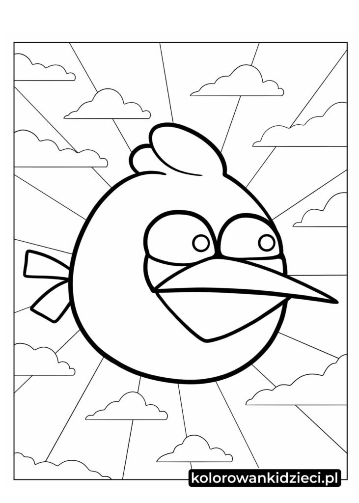 Niebieski Angry Bird W Niebie Kolorowanka 2025